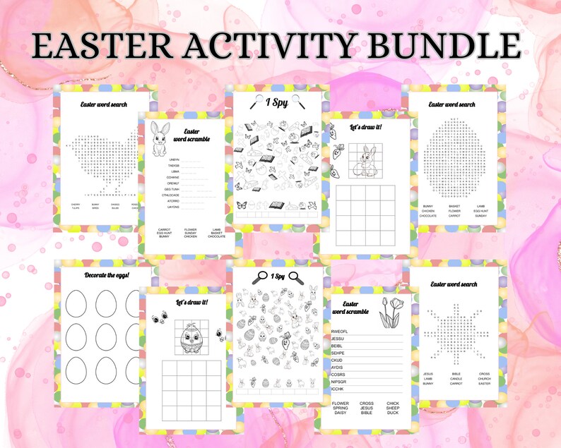 Easter Kids Activity Bundle Printable Sheets Pages for Children Party ...