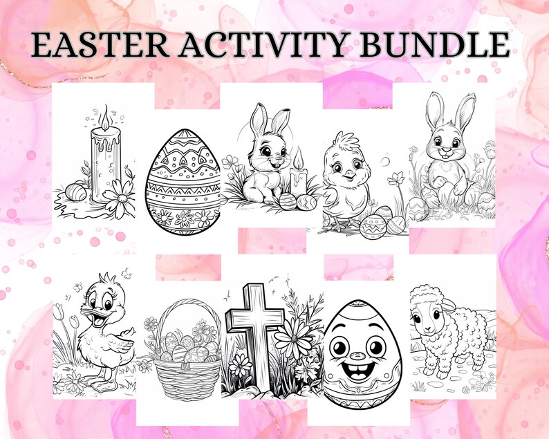 Easter Kids Activity Bundle Printable Sheets Pages for Children Party ...