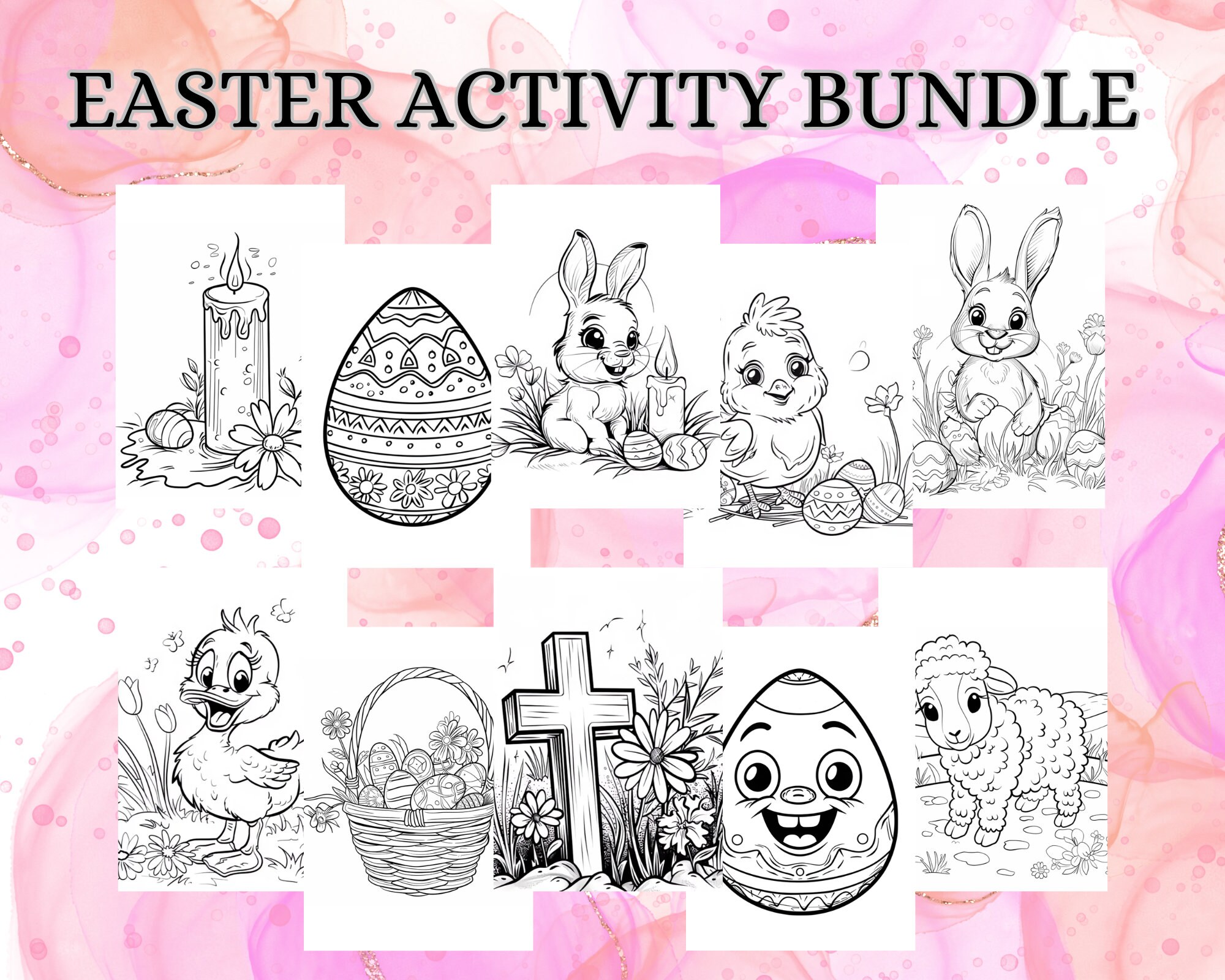 Easter Kids Activity Bundle Printable Sheets Pages for Children Party ...