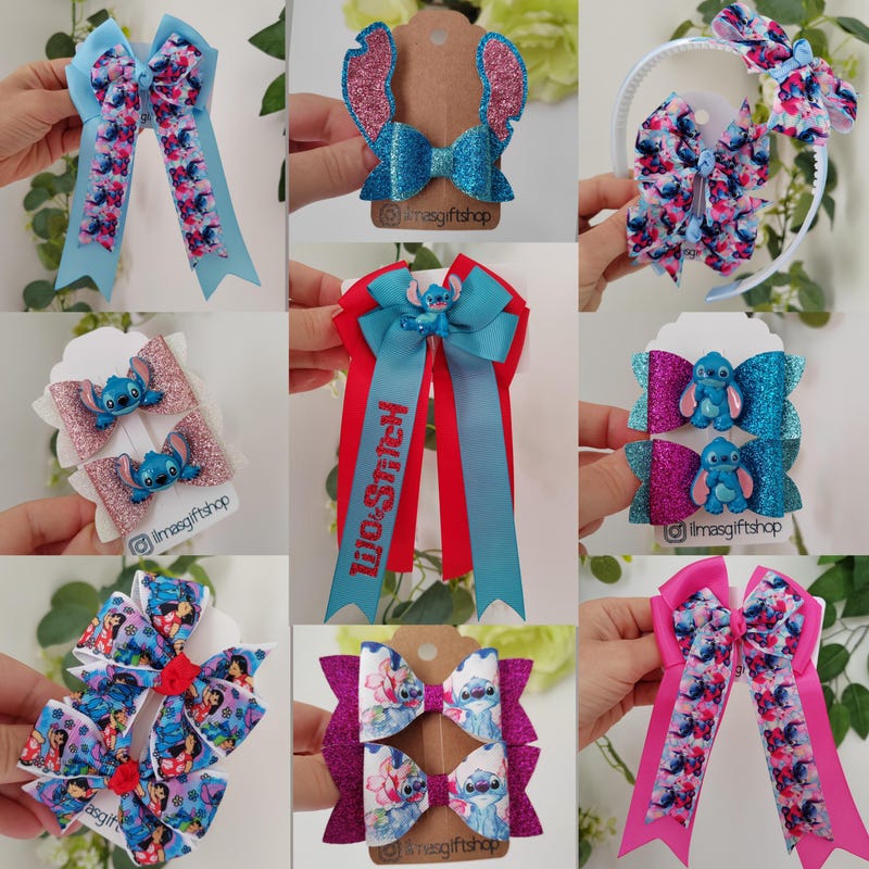 Hair Bow With Name Stitched - Etsy UK