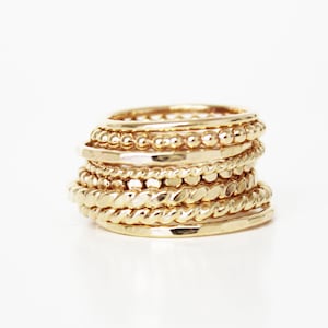 14k Gold Filled Ring, Gold Stackable Rings, Dainty Gold Ring Set, 14k ...