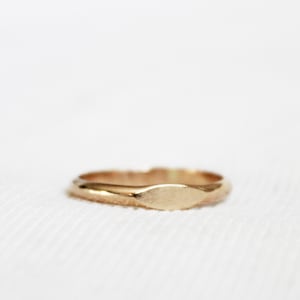 Gold Signet Ring - Tiny Signet Ring - Gold Stacking Ring - Thick Band ...