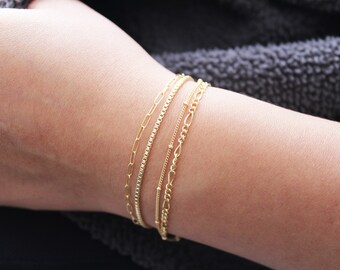 Gold chain bracelet | Etsy