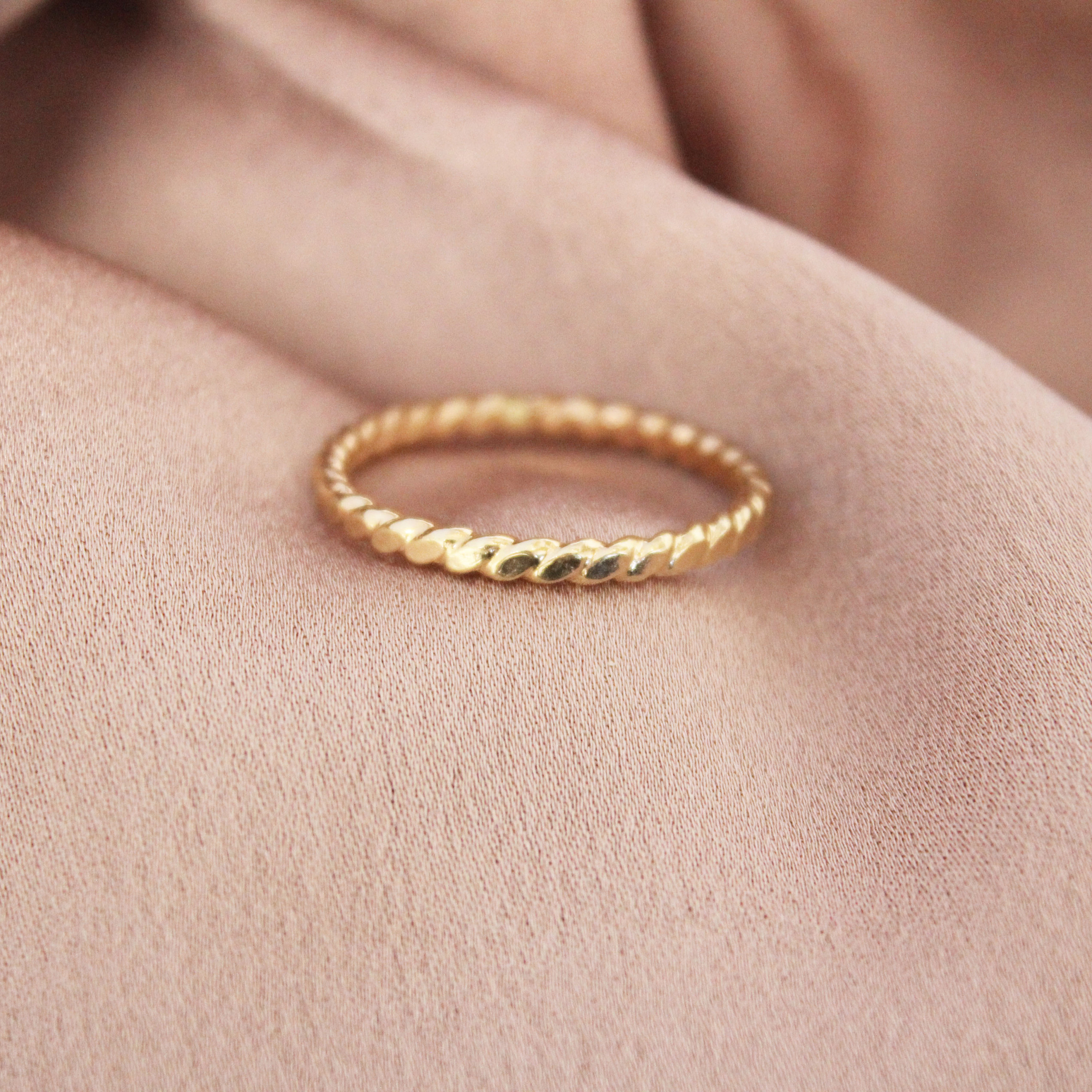 Gold Croissant Ring 14k Croissant Twist Ring Thin Stacking | Etsy