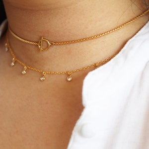 Gold Toggle Choker, Gold Chain Choker Gold Filled Choker Layering ...