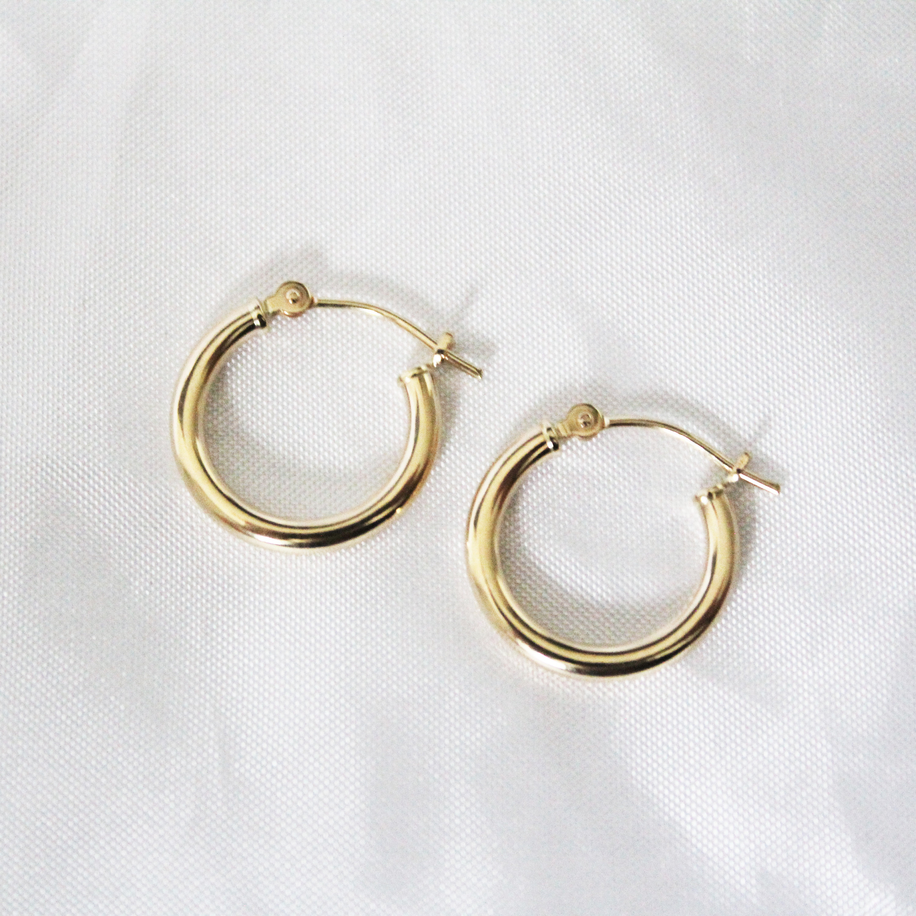 14k Solid Gold Hoops - Tiny Hoop Earrings - Yellow Hoop Earrings - Gold Hoops - Cartilage ...