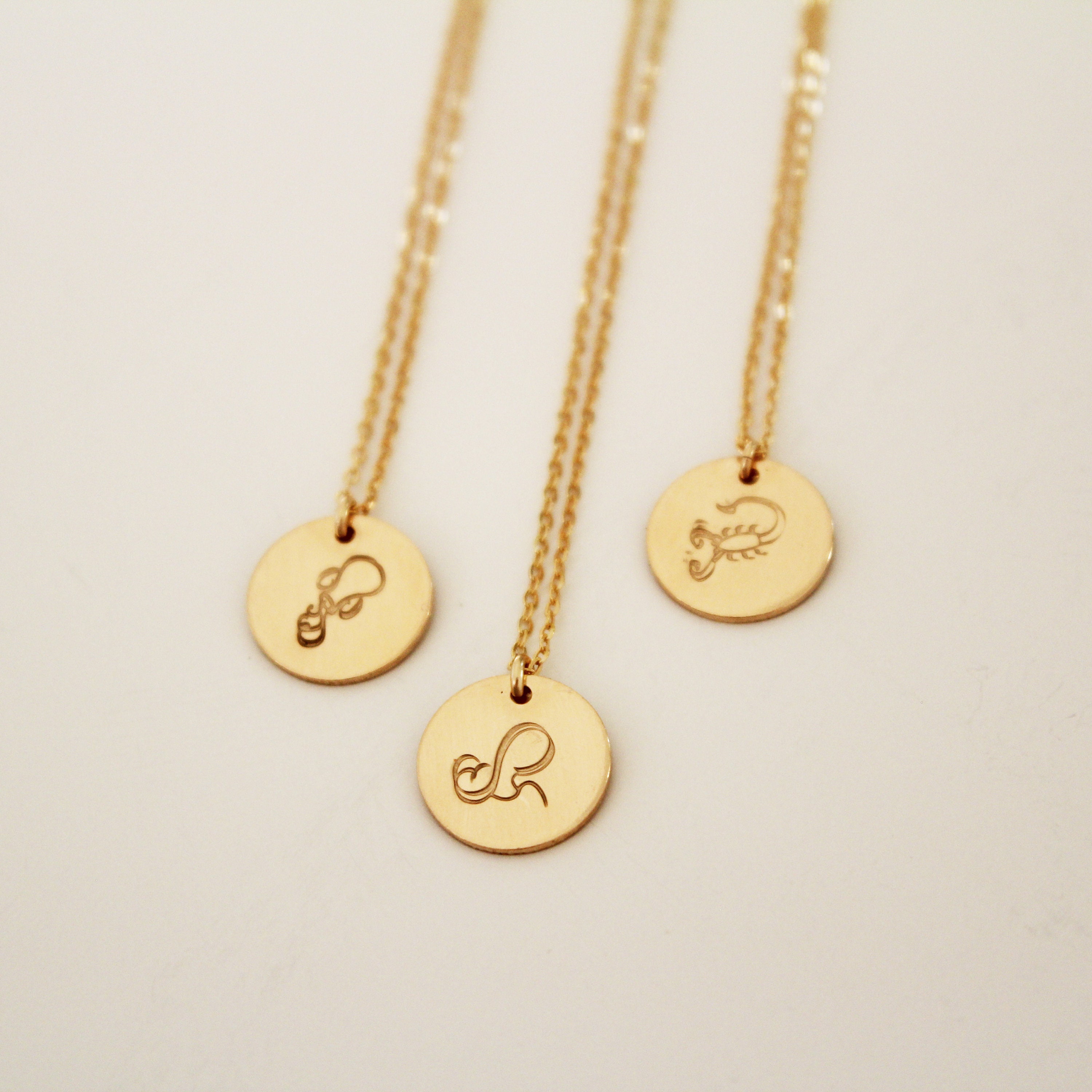 Gold Zodiac Necklace Zodiac Sign Necklace Gold | Etsy