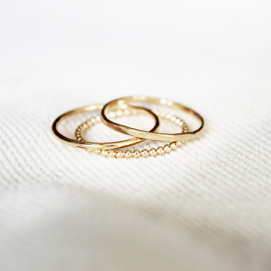 Set of Stacking Rings - Gold Stacking Ring - Gold Filled Ring - Thin ...