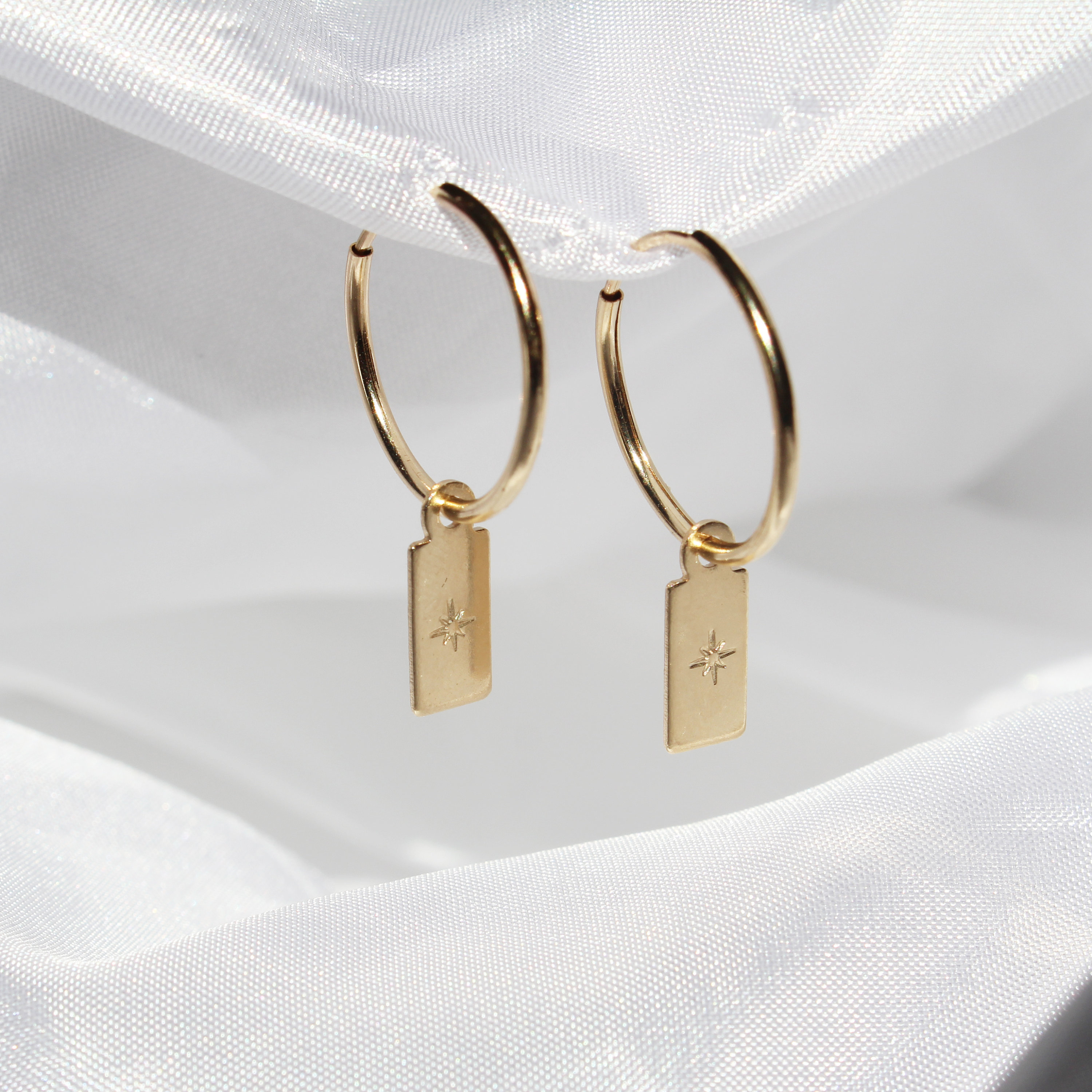 Gold Tag Earrings Gold Star Earrings Tag Drop Earrings Gold - Etsy