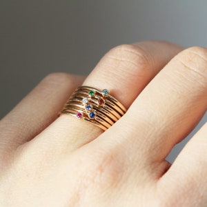 Multistone Birthstone Ring, Custom Family Birthstone, 1-8 Birthstone ...
