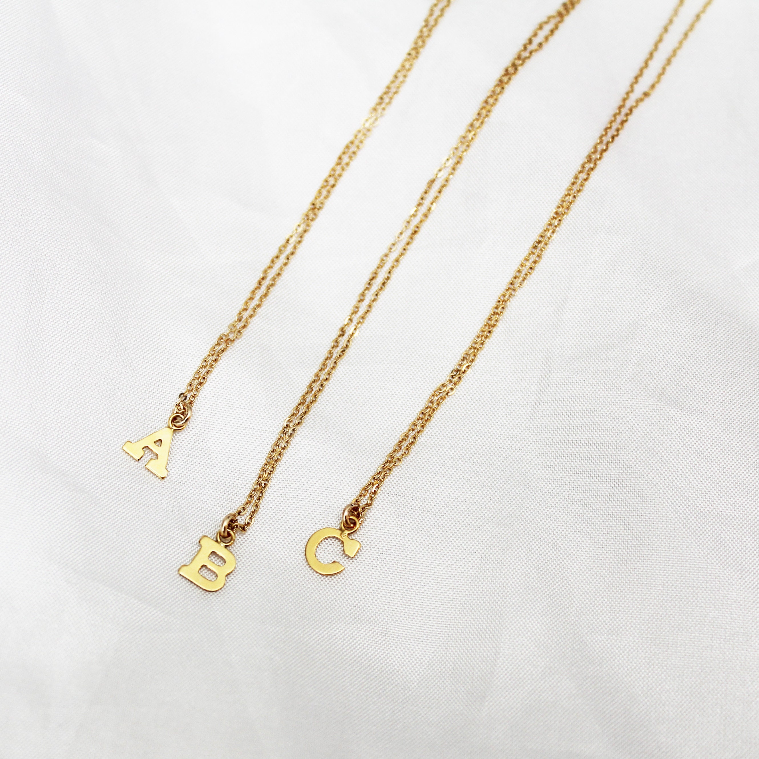 Dainty Letter Necklace Dainty Charm Necklace Name Necklace | Etsy Canada