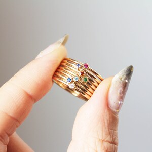 Multistone Birthstone Ring, Custom Family Birthstone, 1-8 Birthstone ...