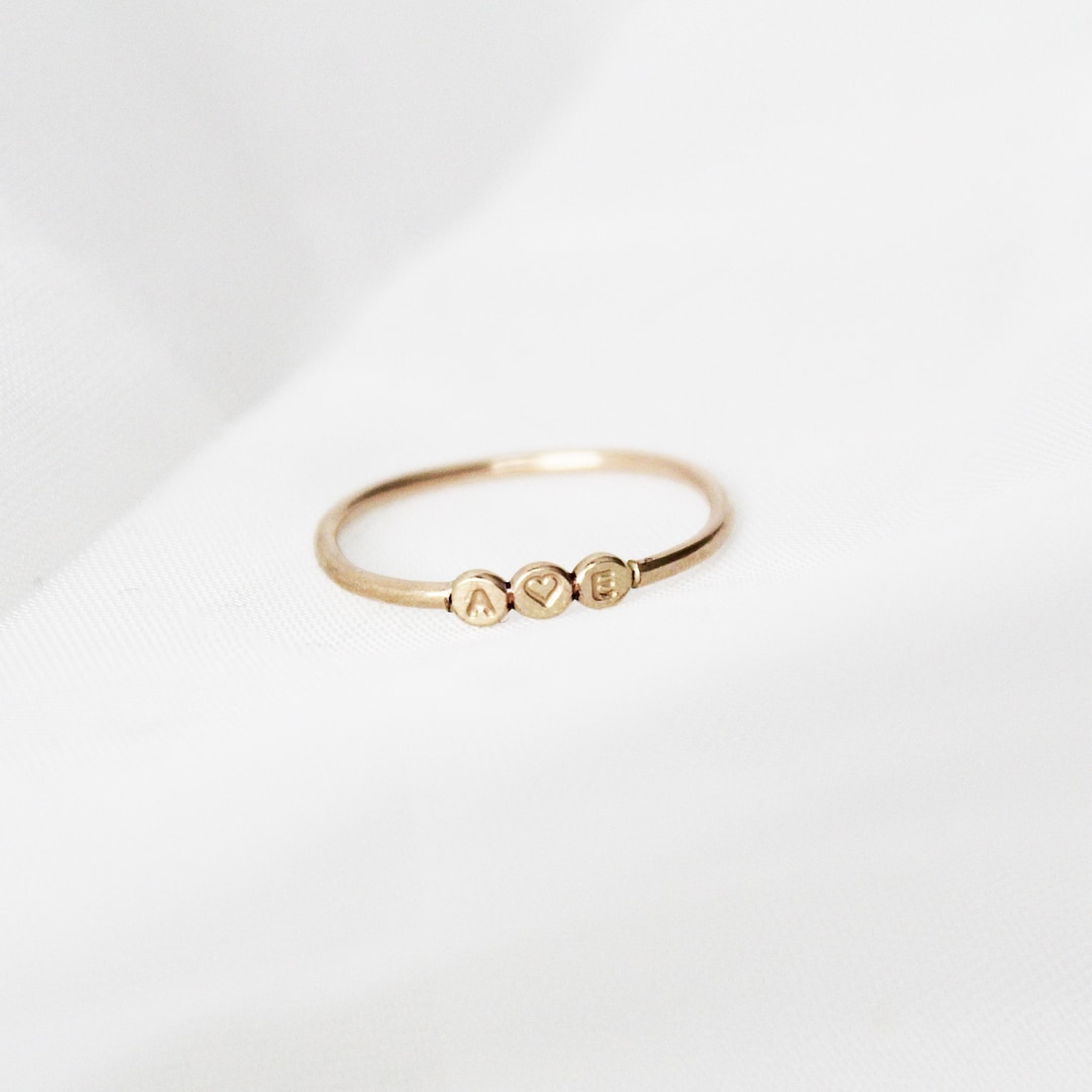Personalized Dot Ring, Custom Initial Ring, Initial Ring, Personalized ...