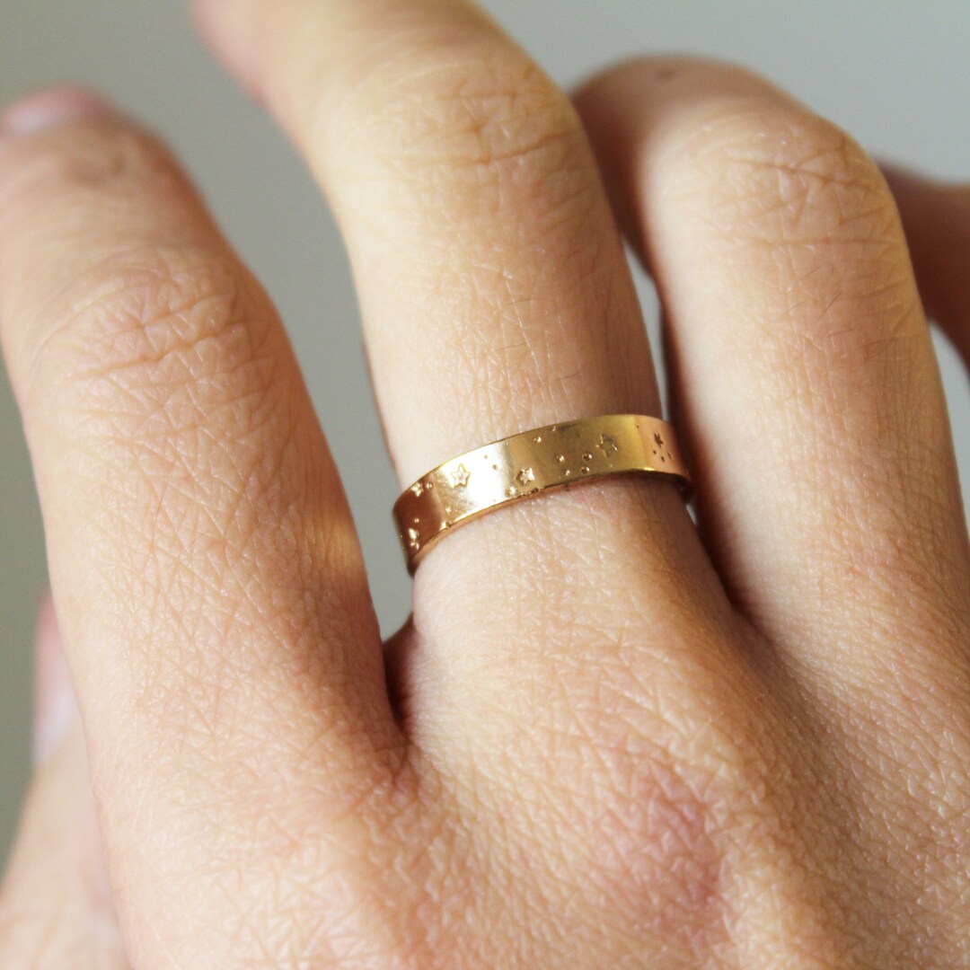 Gold Filled Constellation Band, Stardust Ring, Star Band Ring ...