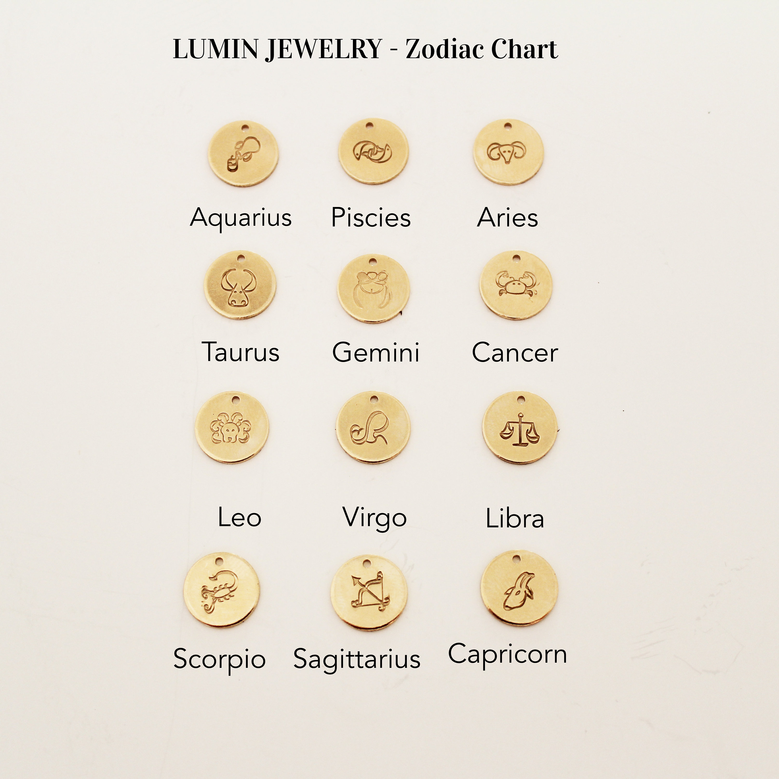 Gold Zodiac Necklace Zodiac Sign Necklace Gold | Etsy