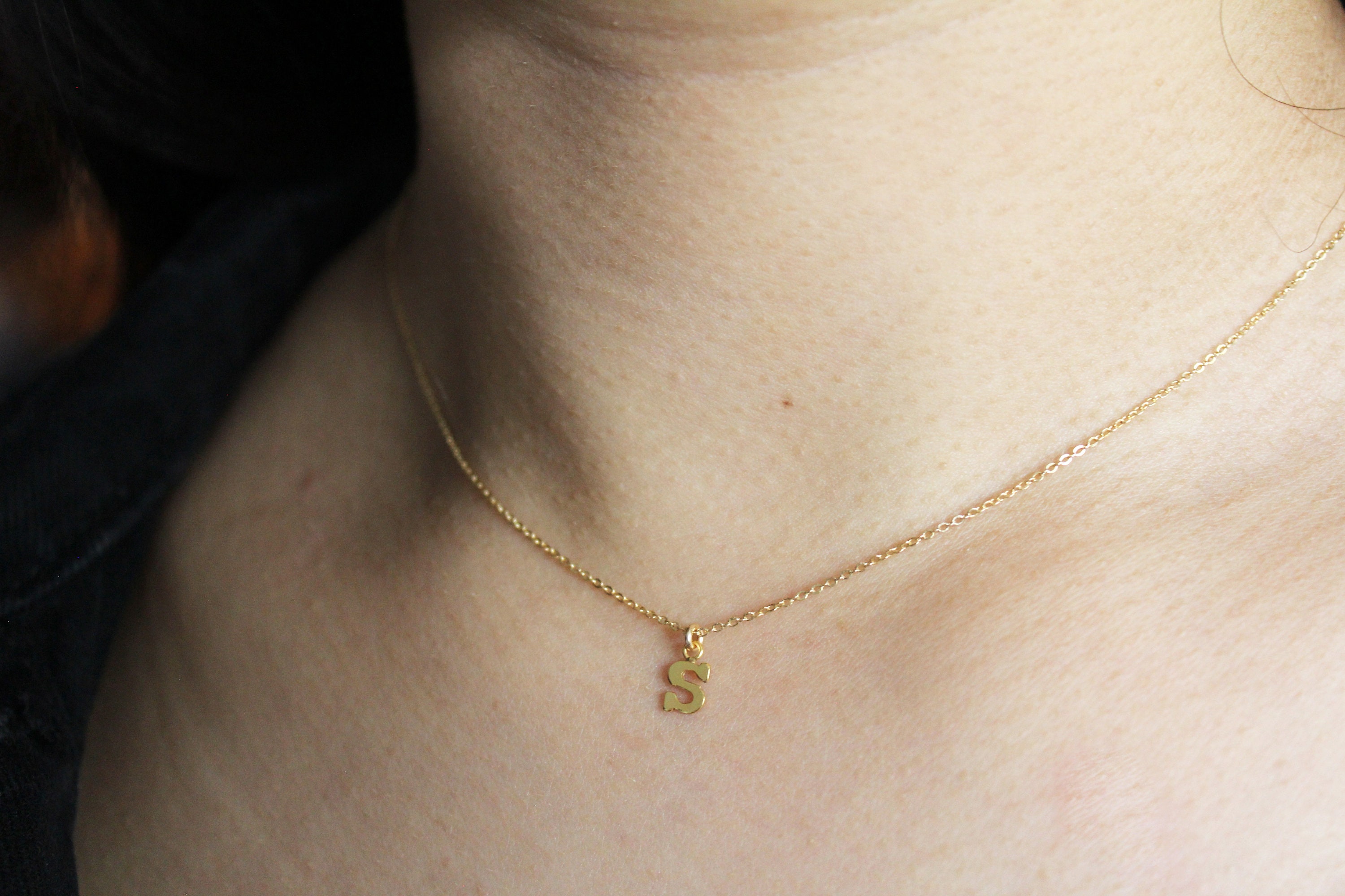 Dainty Letter Necklace Dainty Charm Necklace Name Necklace | Etsy Canada