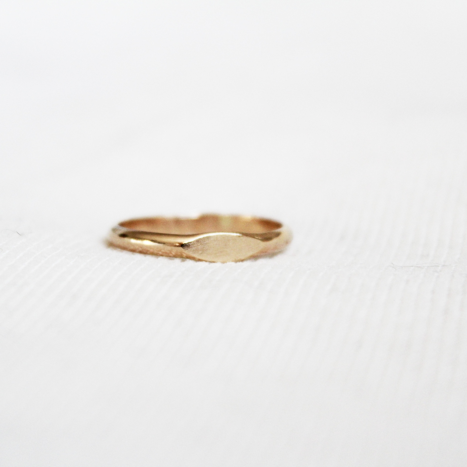 Tiny Signet Ring - Gold Signet Ring - Gold Stacking Ring - Thick Band ...