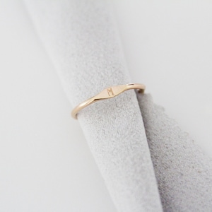 Tiny Initial Ring, Gold Fill or Sterling Silver, Personalizable Letter ...
