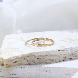 Tiny Initial Ring, Gold Fill or Sterling Silver, Personalizable Letter ...