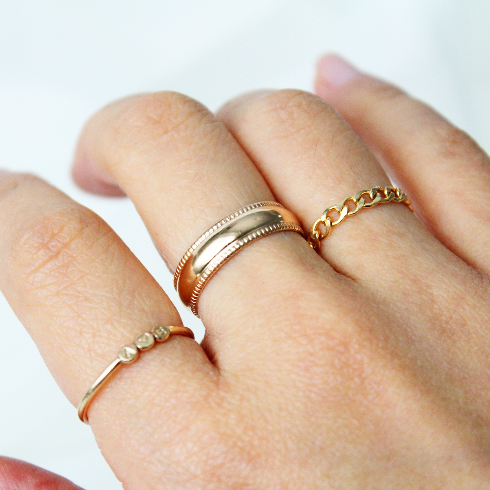 Curb Chain Ring Gold Chain Ring Gold Filled Ring Gold - Etsy