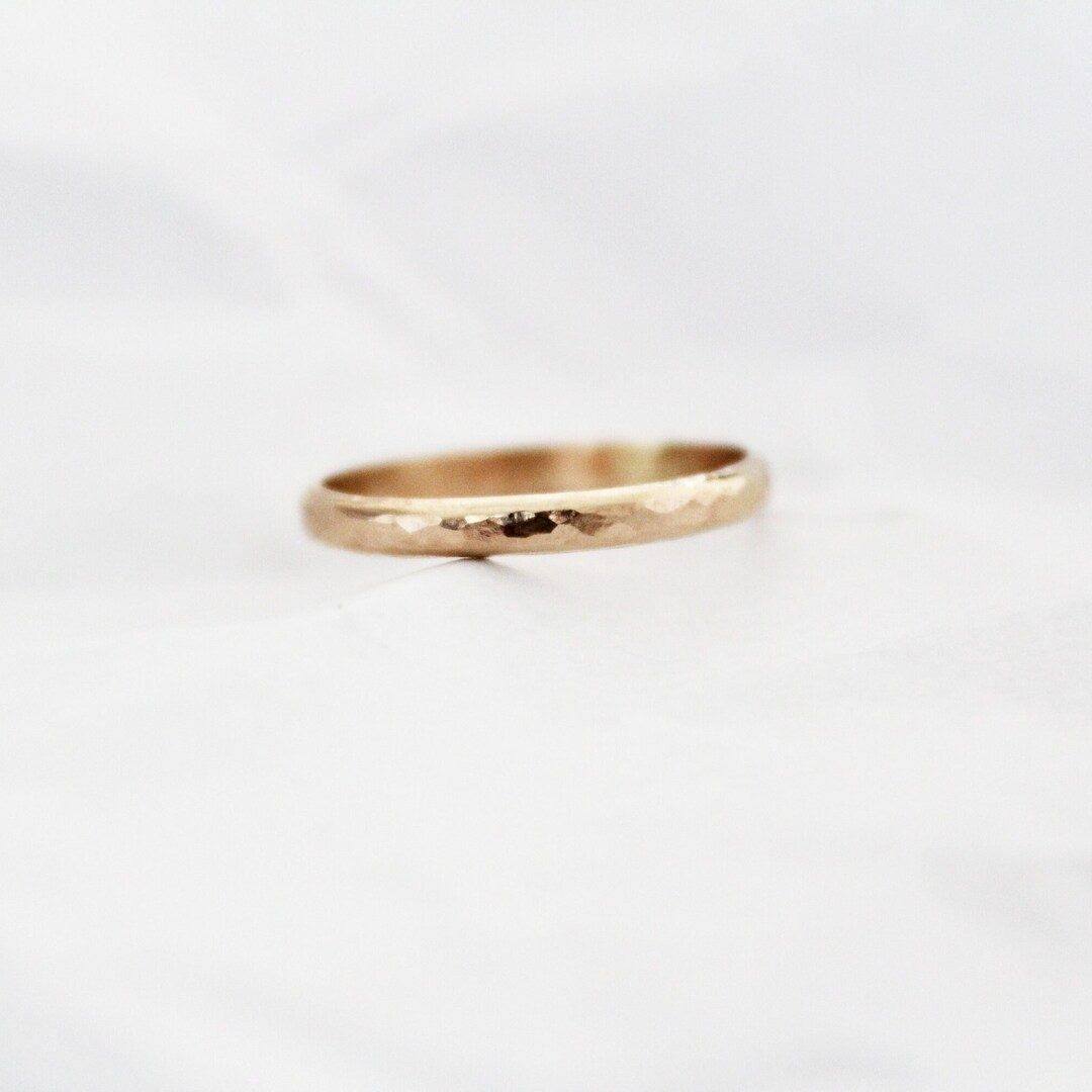 Gold Hammered Ring - Gold Band Ring - Simple Band Ring - Simple Gold ...