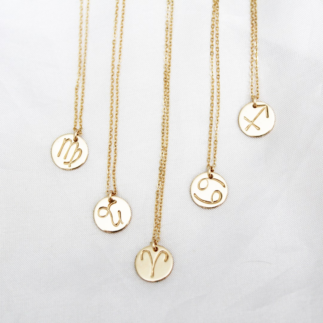 Gold Zodiac Necklace - Zodiac Sign Necklace - Gold Constellation ...