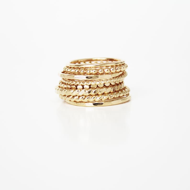 14k Gold Filled Stacking Rings Thin Dainty Ring Stackable - Etsy