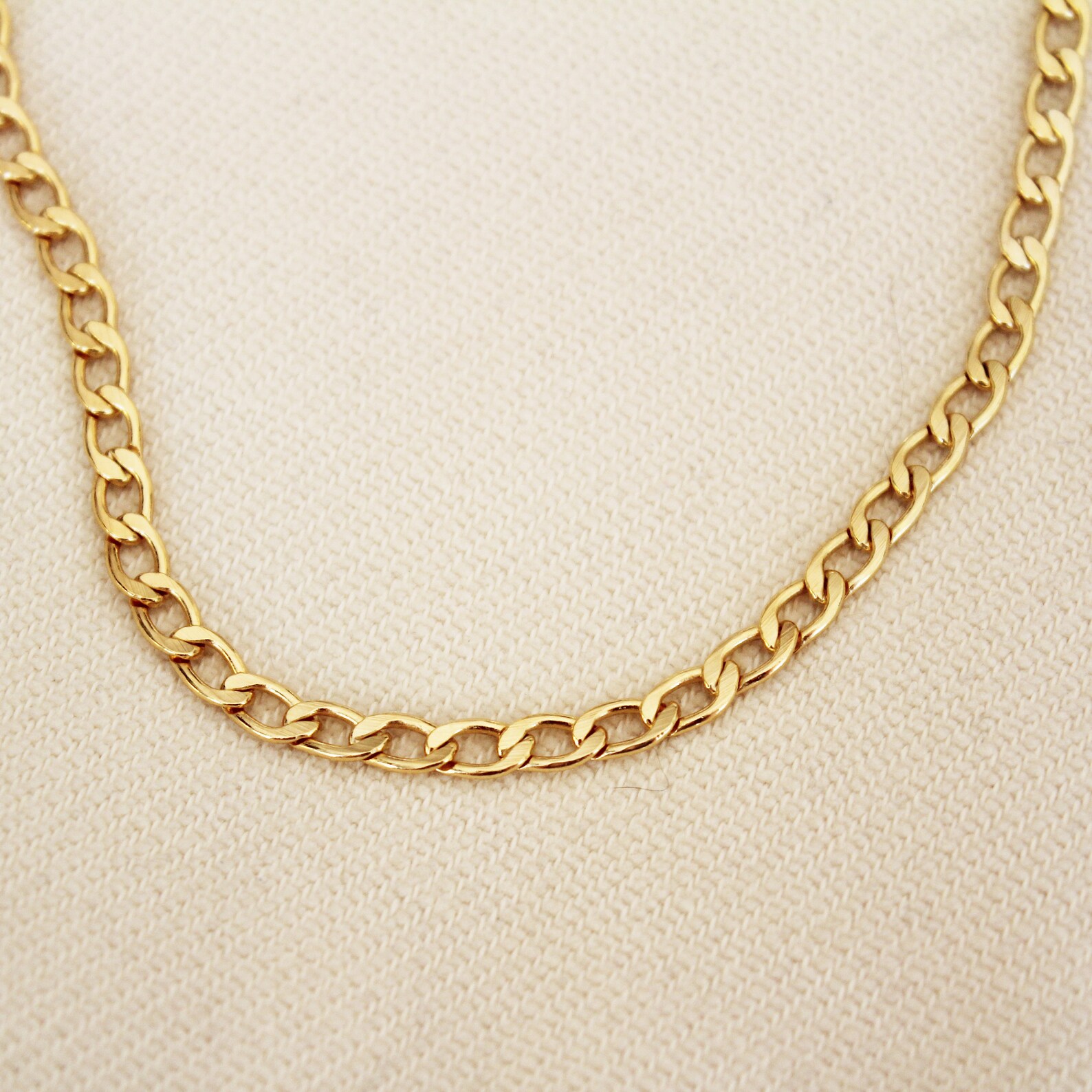 Gold Filled Curb Chain Necklace - Curb Chain Necklace - Thick Chain ...