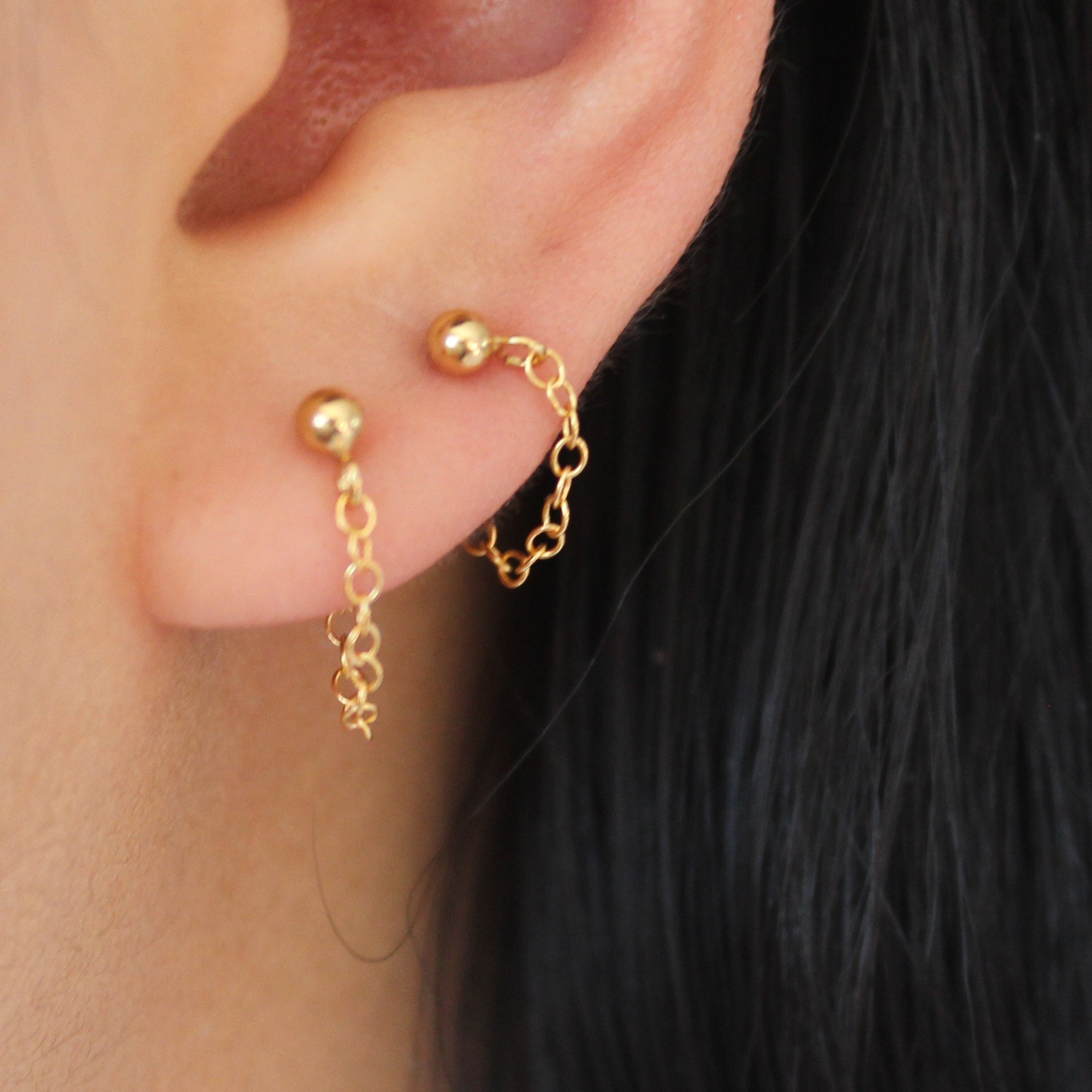 Gold Chain Earrings Gold Filled Earrings Gold Chain Earrings | Etsy Canada