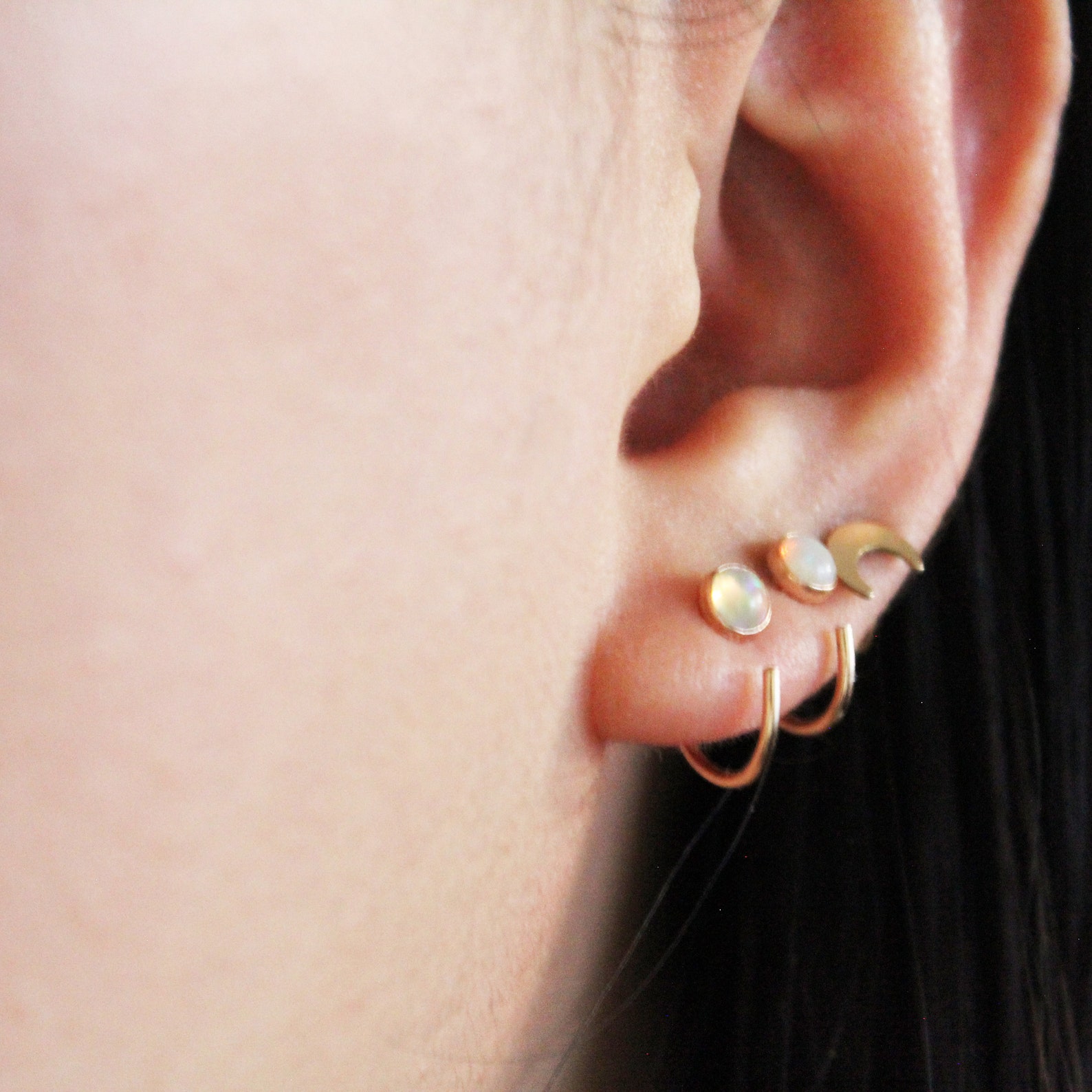 Conch Hoop Conch Earring Opal Hoop Earrings Conch Piercing - Etsy