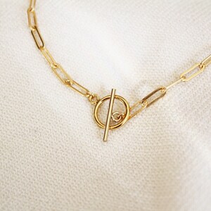 Gold Toggle Choker - Gold Chain Choker - Toggle Pendant Choker ...