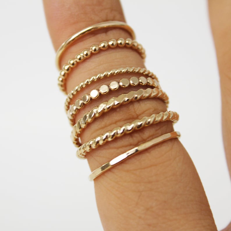 14k Gold Filled Ring Gold Stackable Rings Dainty Gold Ring - Etsy