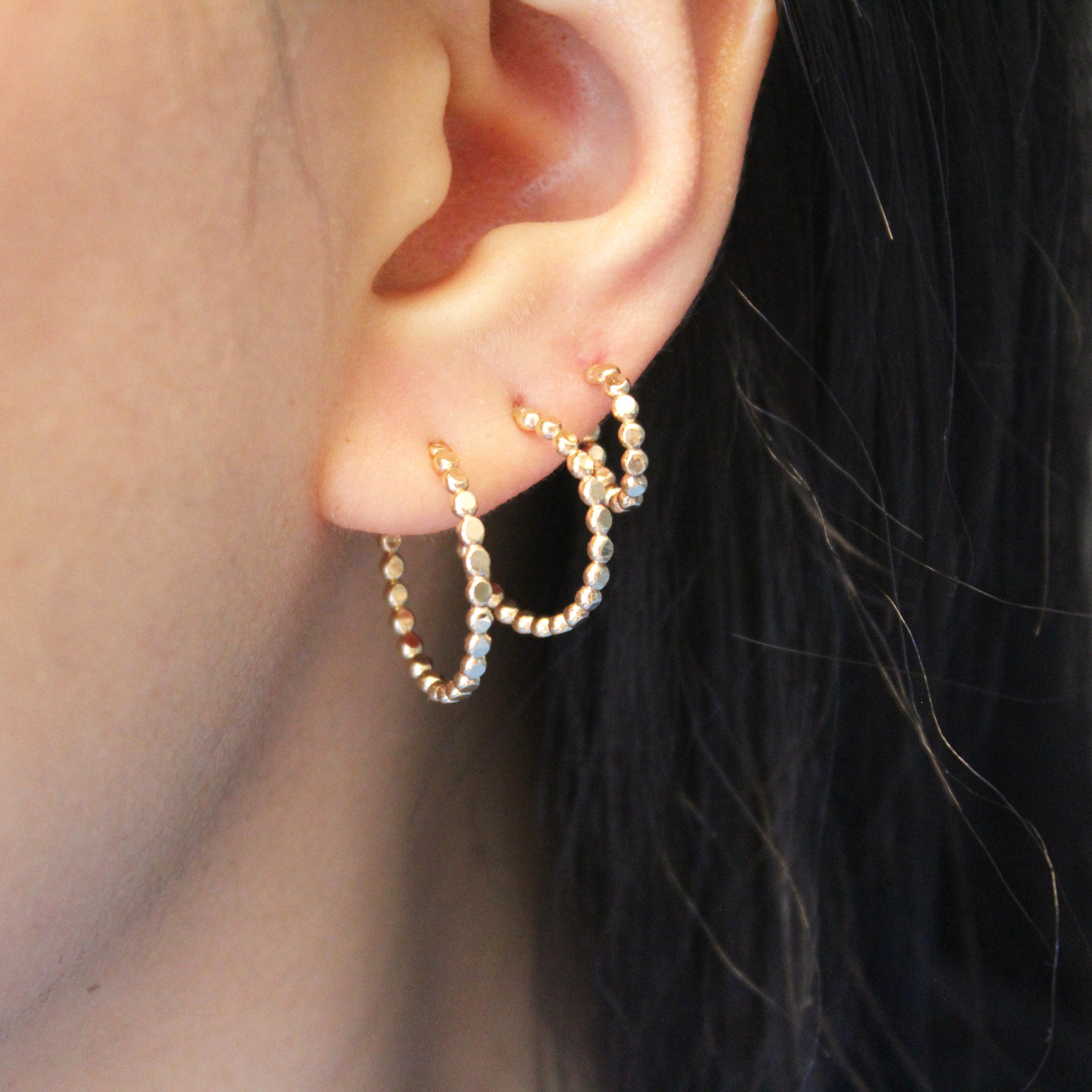 Gold Ball Hoop Earrings 14k Gold Filled Bead Hoops Ball Hoop - Etsy