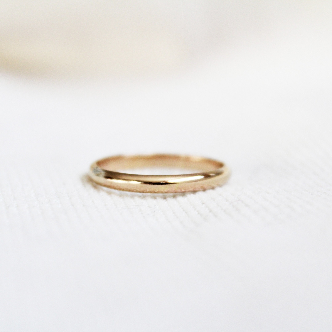 Gold Band Ring - Simple Band Ring - Engagement Ring - Thick Band Ring ...