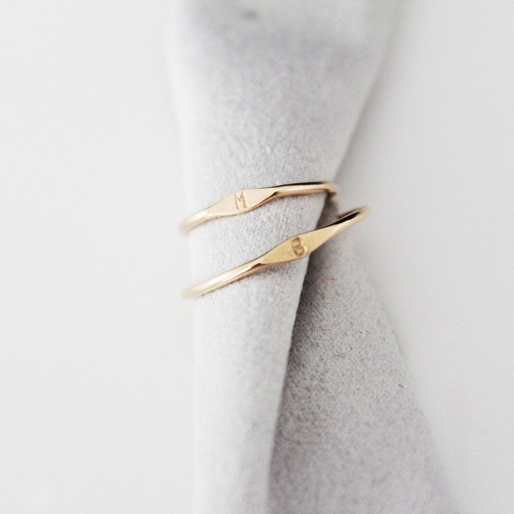Stackable Signet Ring, Gold Fill or Sterling Sil, Stackable Rings ...