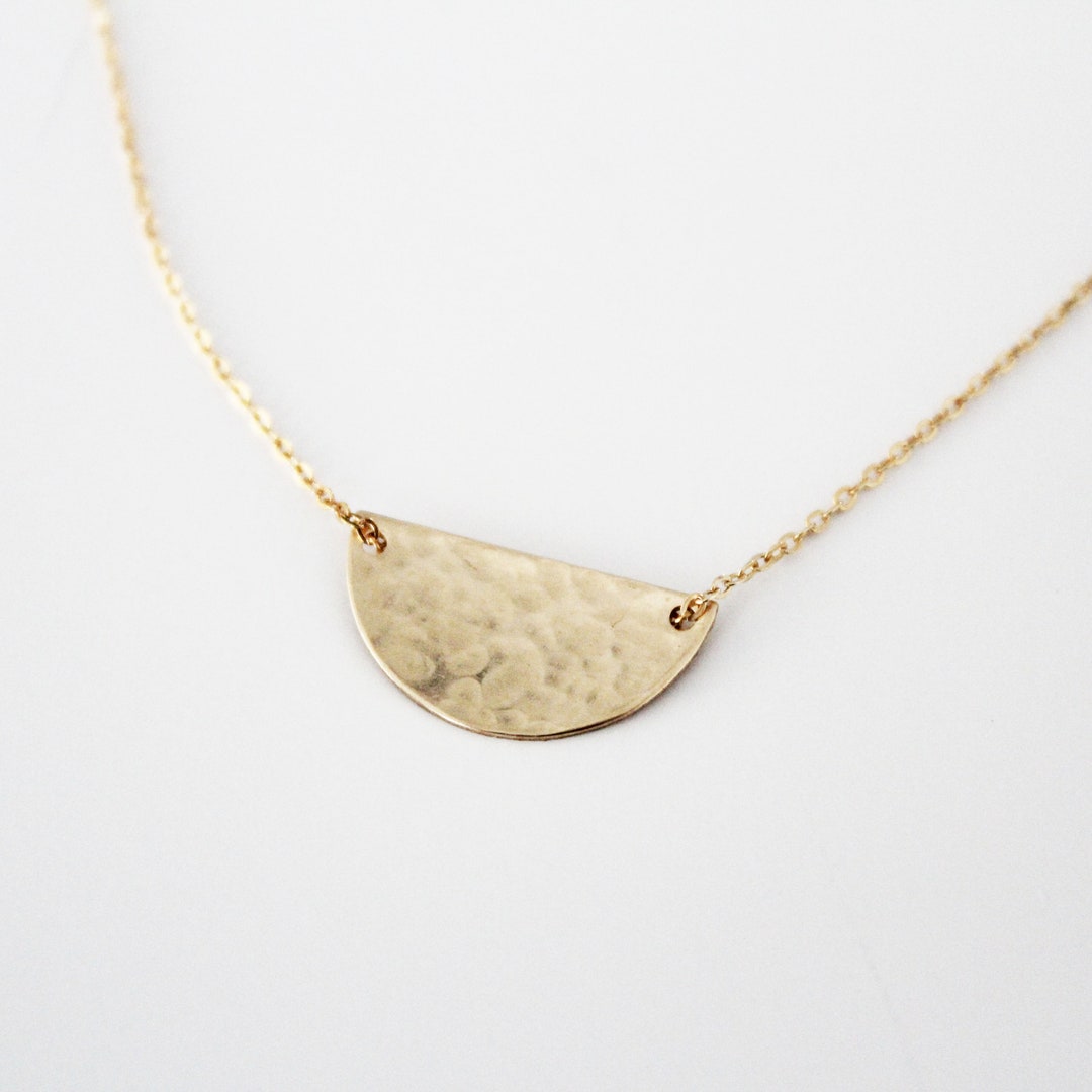 Half Moon Necklace, Moon Necklace, Moon Phase Necklace, Sun and Moon ...