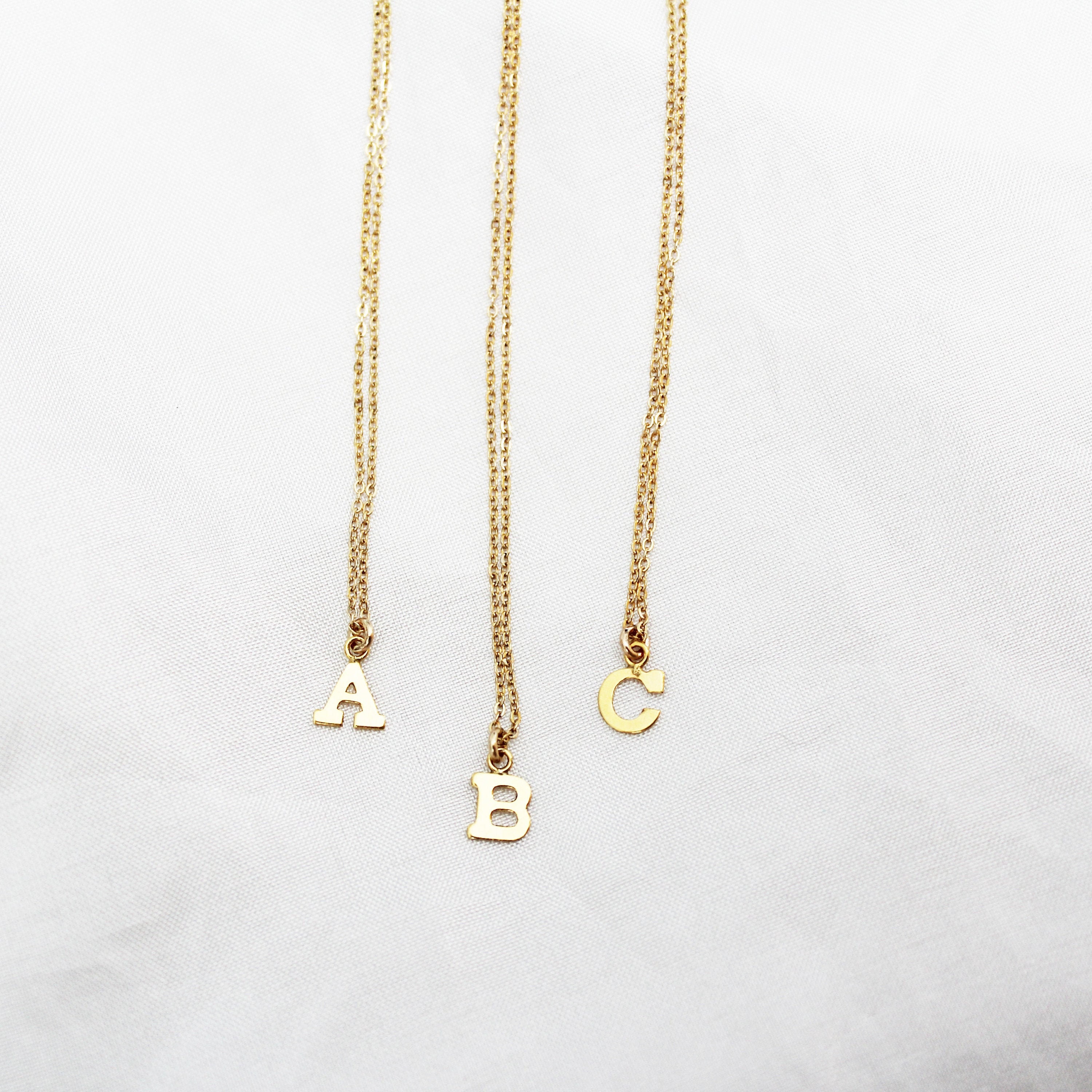 Dainty Letter Necklace Dainty Charm Necklace Name Necklace | Etsy Canada