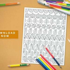 Printable Coloring Book Page - Fall Leaves Edition - Etsy