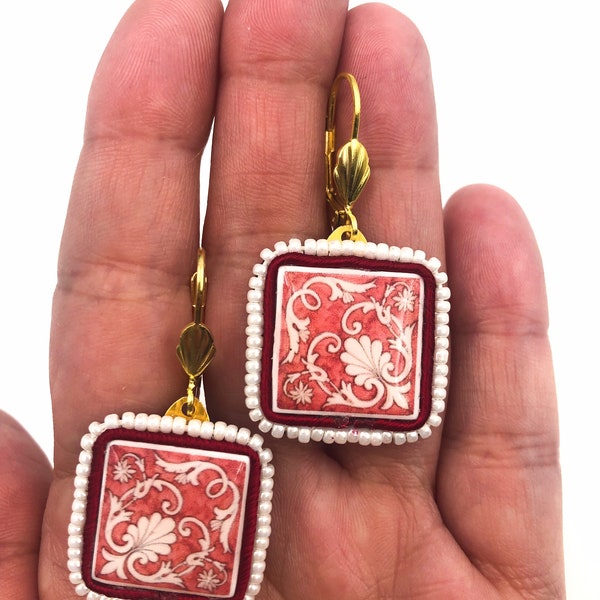 Tile Earrings - Etsy