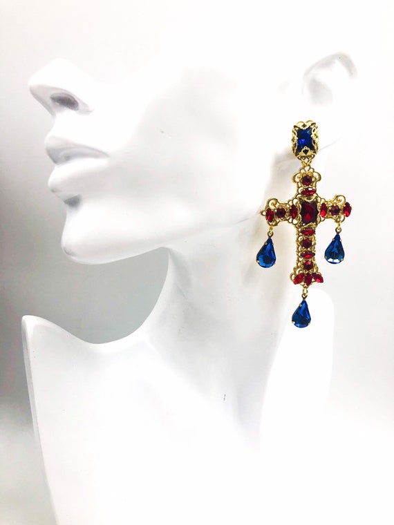 Baroque cross earrings store