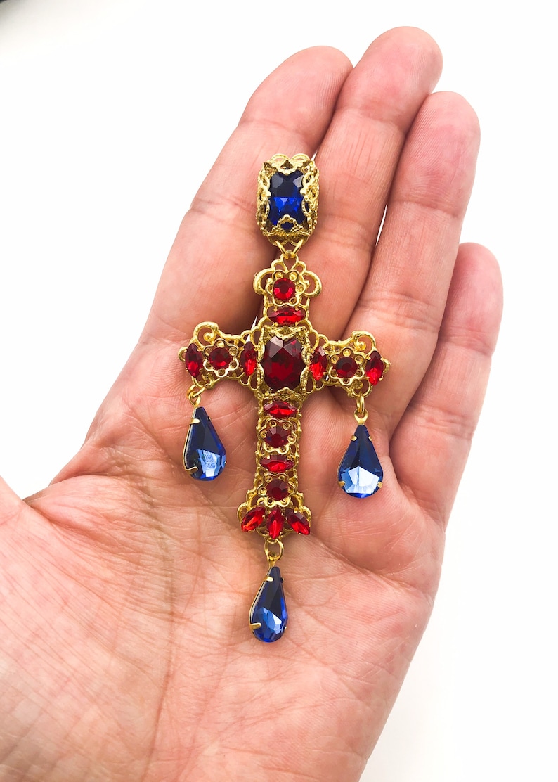Baroque Cross Earrings, Baroque Cross Earrings, Sicilian Cross Earrings ...