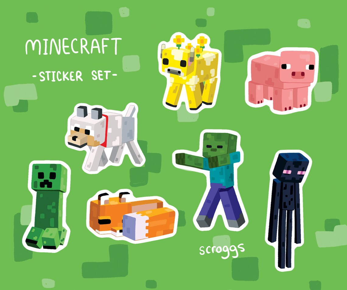 Minecraft Sticker Set 1 - Etsy