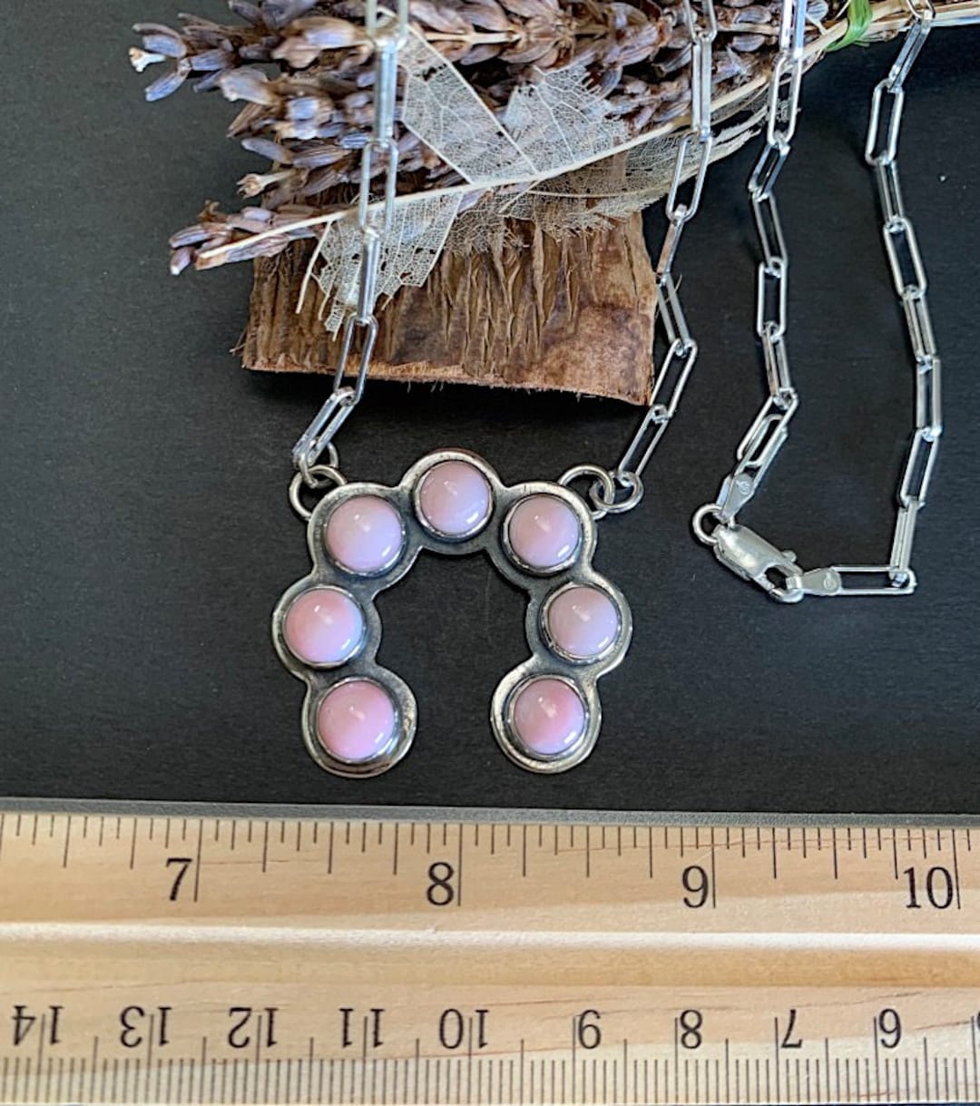 Pink Conch & Sterling Silver Naja Necklace 19.5'' Long. Genuine ...