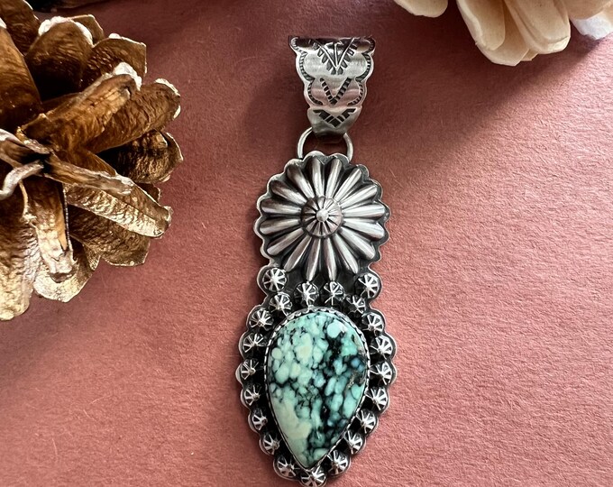 Handcrafted Genuine Green Veracite 925 Sterling Silver Large Southwest ...