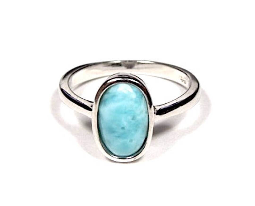 High Quality Genuine AAA Dominican Larimar Inlay 925 Sterling Silver ...