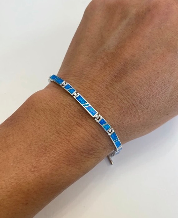 Blue fire opal bracelet store