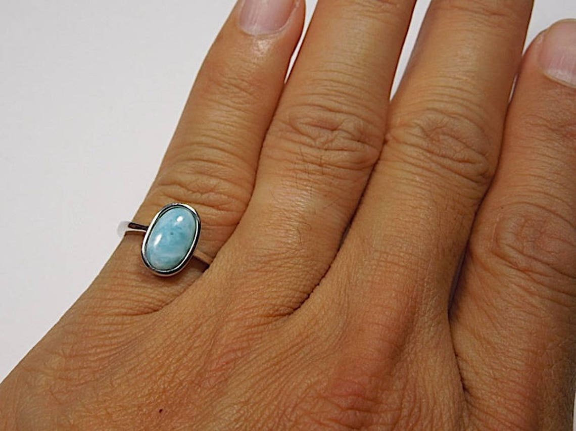High Quality Genuine AAA Dominican Larimar Inlay 925 Sterling Silver ...