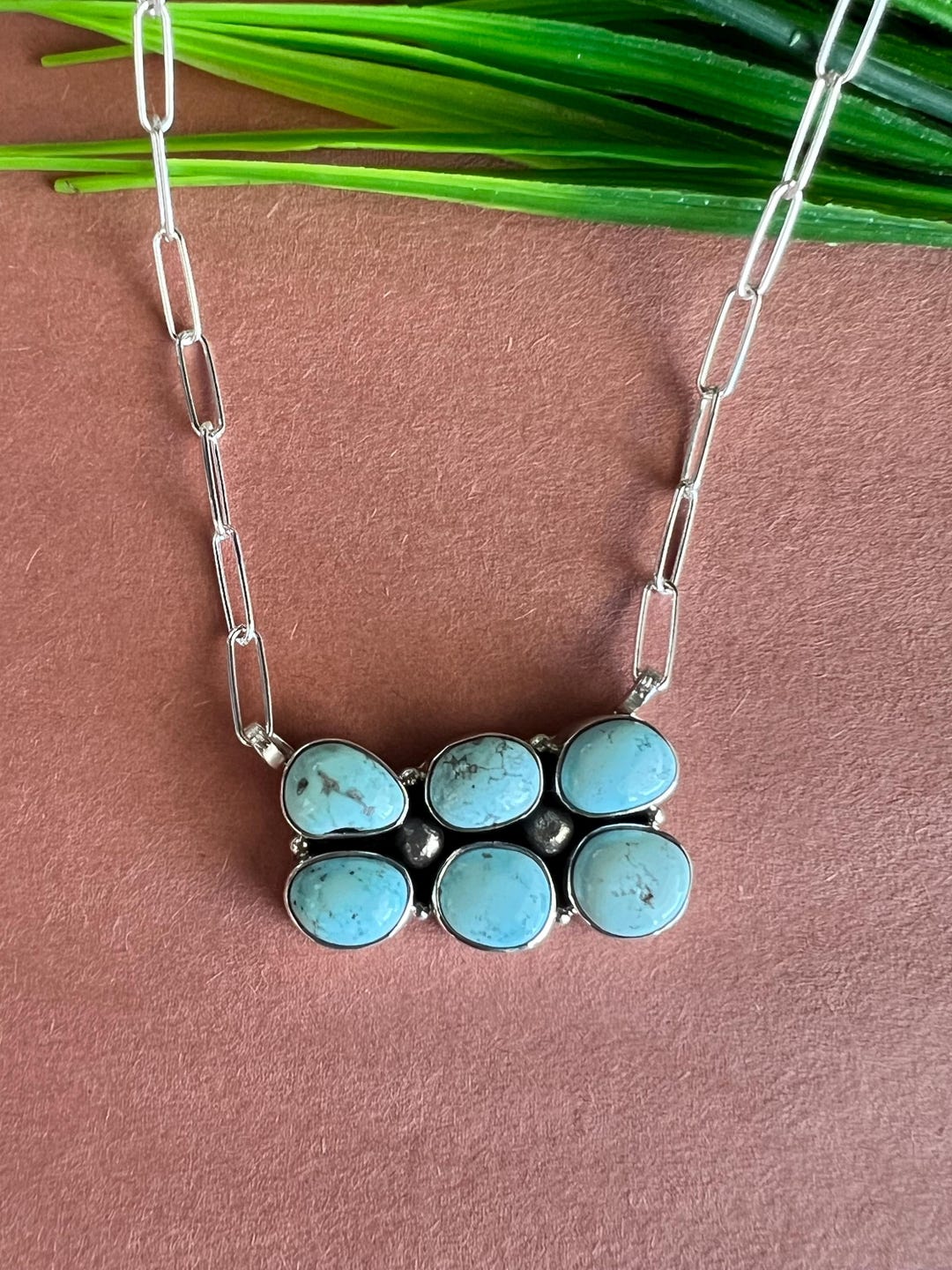 Rare Dry Creek Turquoise Cluster Bar Chain Necklace 18'' Long - Etsy