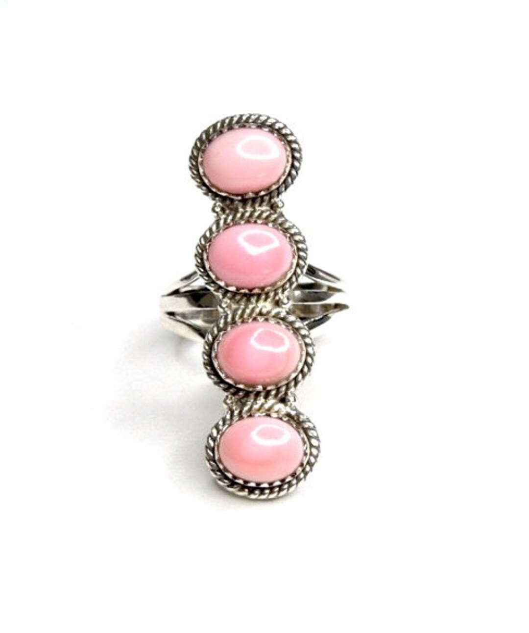 Pink Conch Shell Ring Sizes 7 9. Sterling Silver, Handmade Ring - Etsy