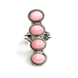 Pink Conch Shell Ring Sizes 7 9. Sterling Silver, Handmade Ring - Etsy